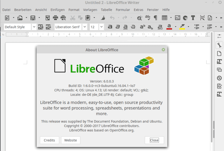 LibreOffice 6 unter Ubuntu 16.04 / Linux Mint 18 installieren