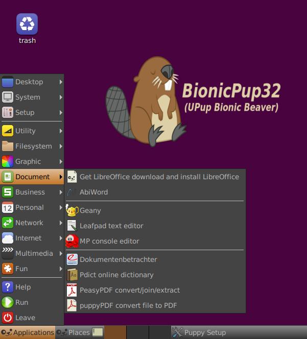 Puppy Linux 8.0 ist ein BionicPup: 32- und 64-Bit - Screenshot-Tour