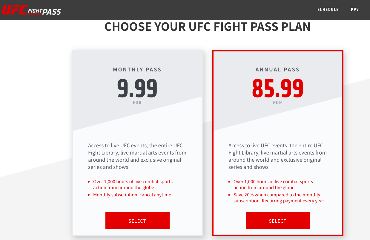 UFC Fight Pass günstiger und mit großem Rabatt abschließen
