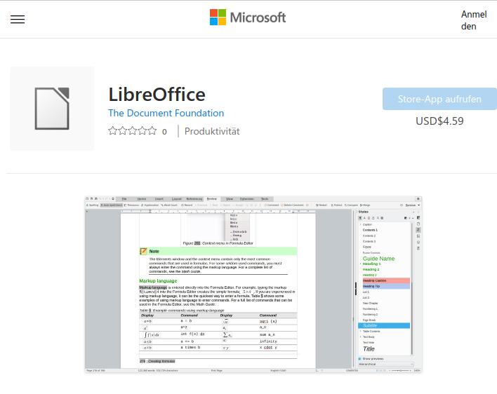 LibreOffice ab sofort im Microsoft Store verfügbar – kostet aber