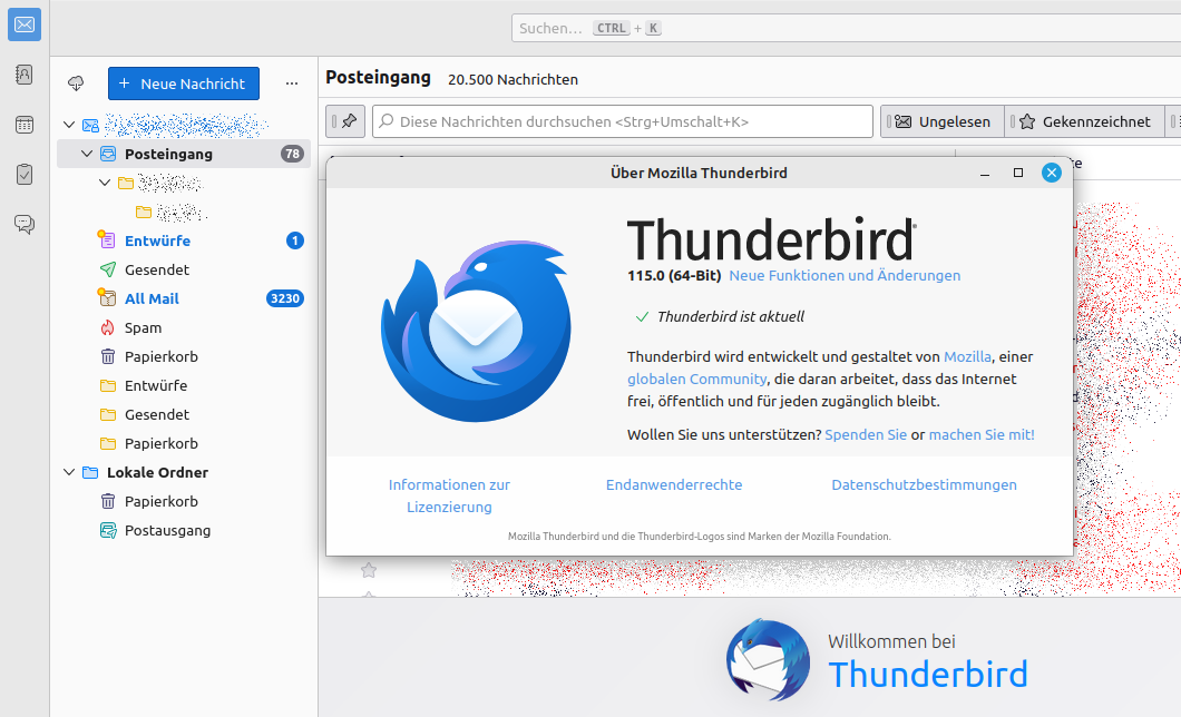 Thunderbird 115 Supernova mit umfassenden UI-Änderungen