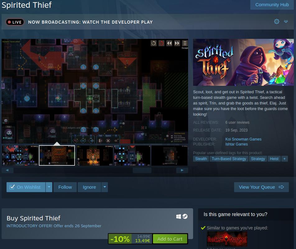 Spirited Thief nun für Linux verfügbar