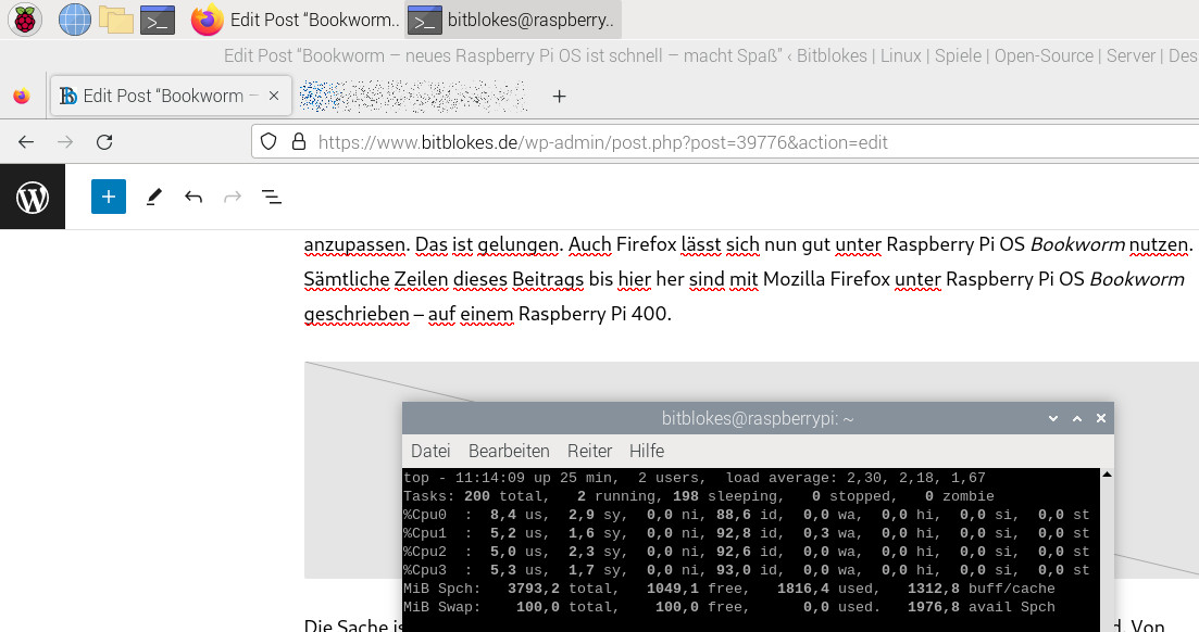 Bookworm – neues Raspberry Pi OS ist schnell – macht Spaß