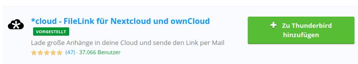 FileLink: Thunderbird mit Nextcloud nutzen – kurze Anleitung
